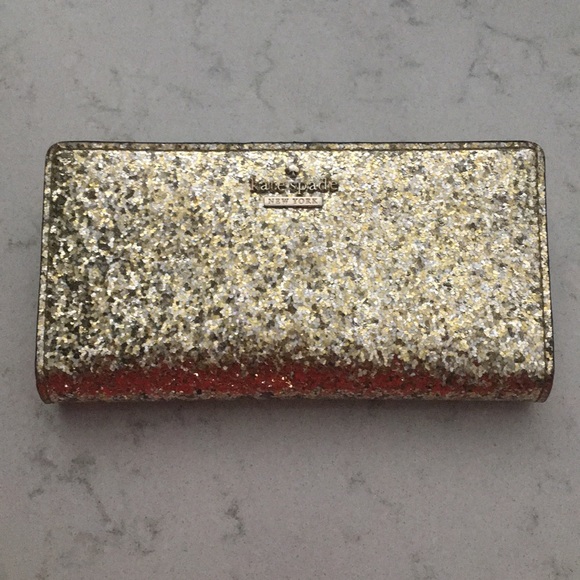 kate spade | Bags | Kate Spade Gold Sparkle Wallet | Poshmark